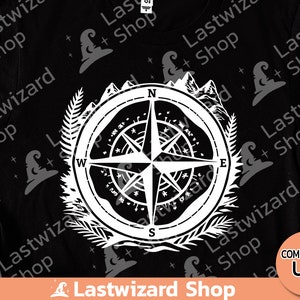 Compass for Camping SVG PNG File, Mountain Compass for T Shirt, Wall ...