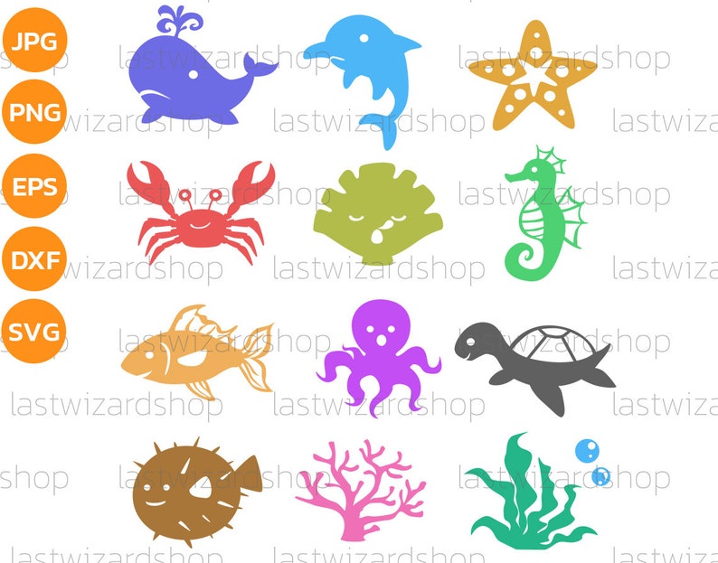 Sea Creatures Svg Under The Sea Svg Ocean Svg Octopus | Etsy