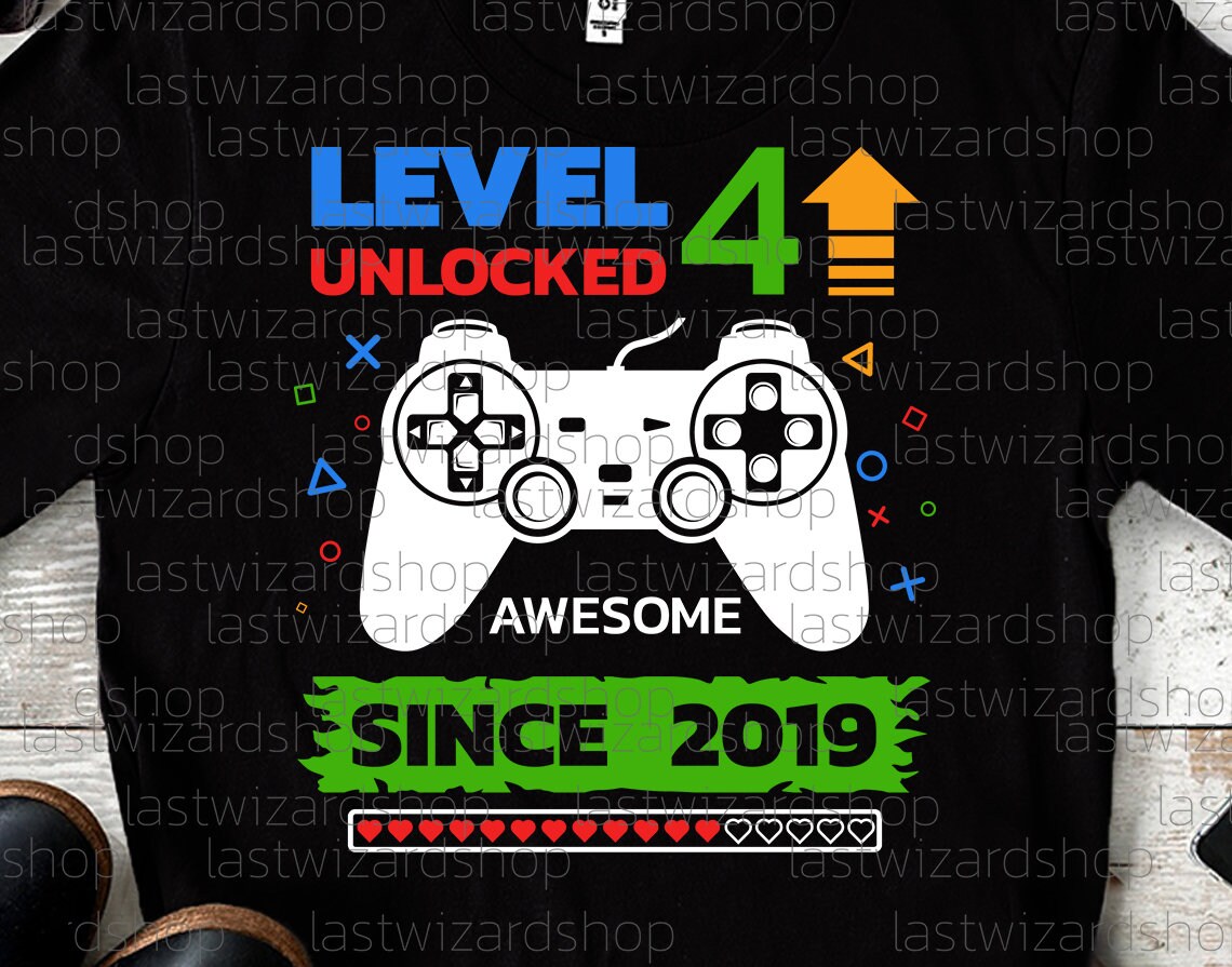 Birthday Boy Gamer Level up 4 Svg Level 4 Unlocked Svg4 - Etsy
