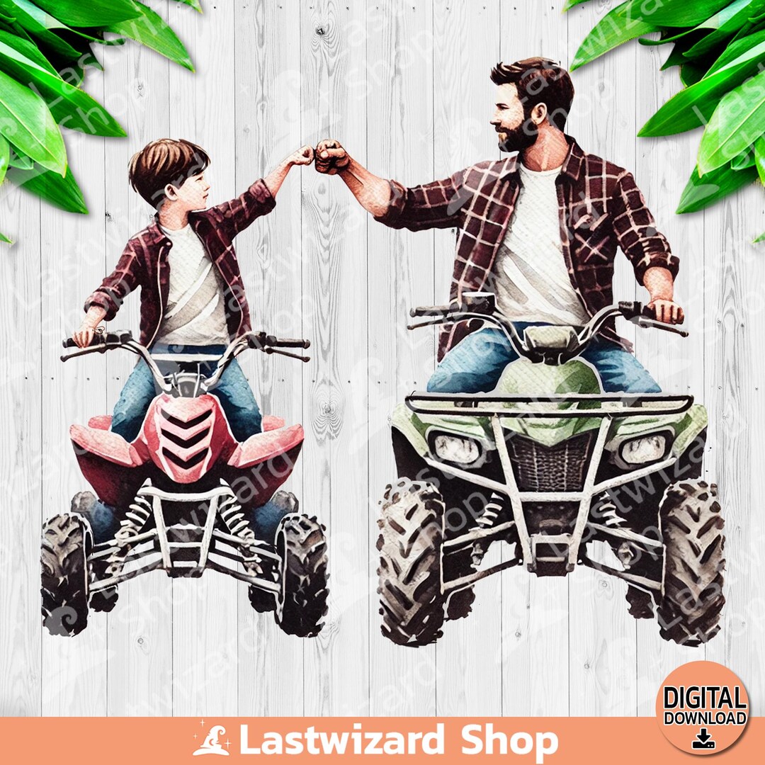 Father & Son ATV Fist Bump PNG: Offroad Sublimation Design (digital ...