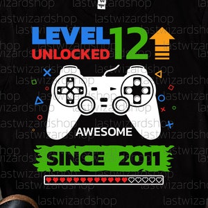 Birthday Boy Gamer Level up 12 Svg Level 12 Unlocked Svg12 - Etsy