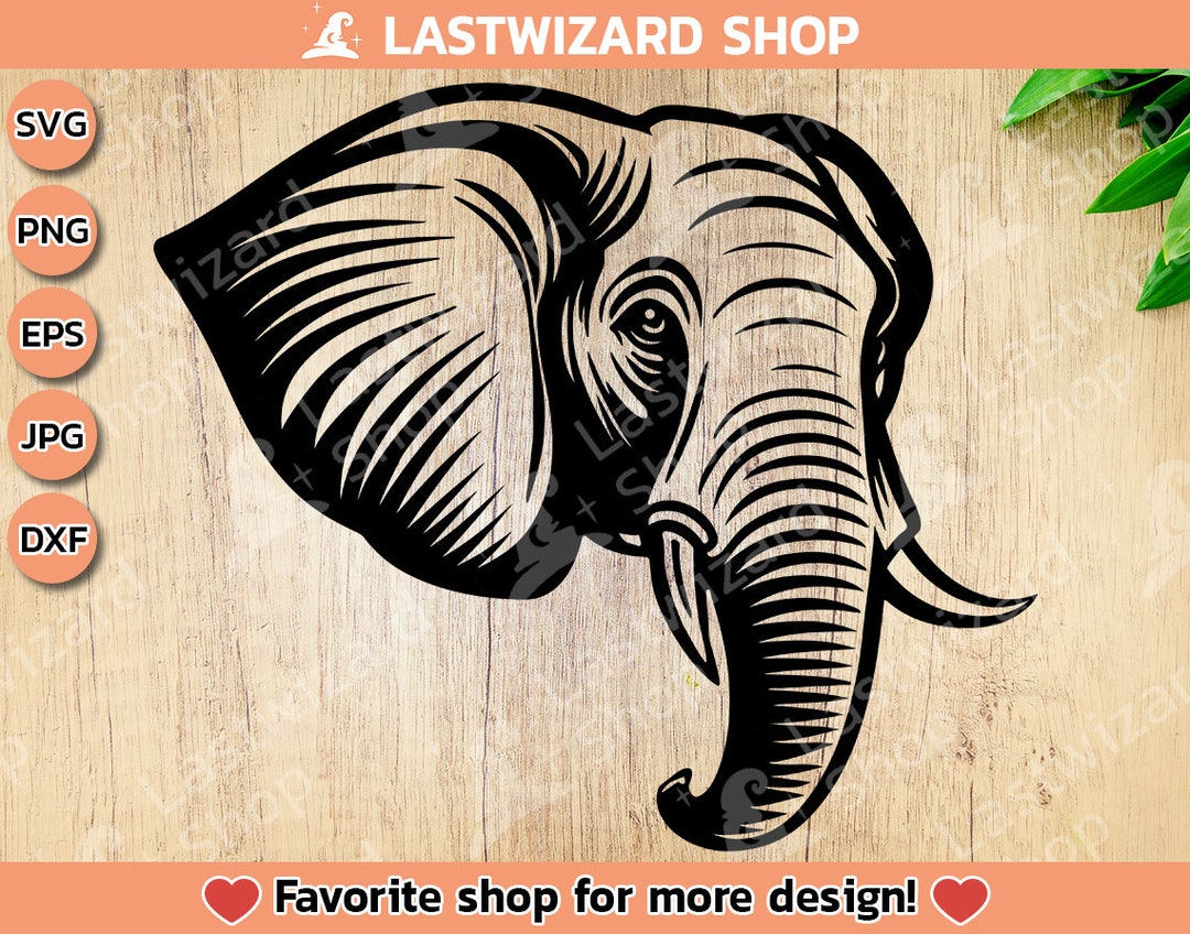 Elephant Head Svg Png Dxf, Nature Park Svg, Elephant Nursery Svg ...