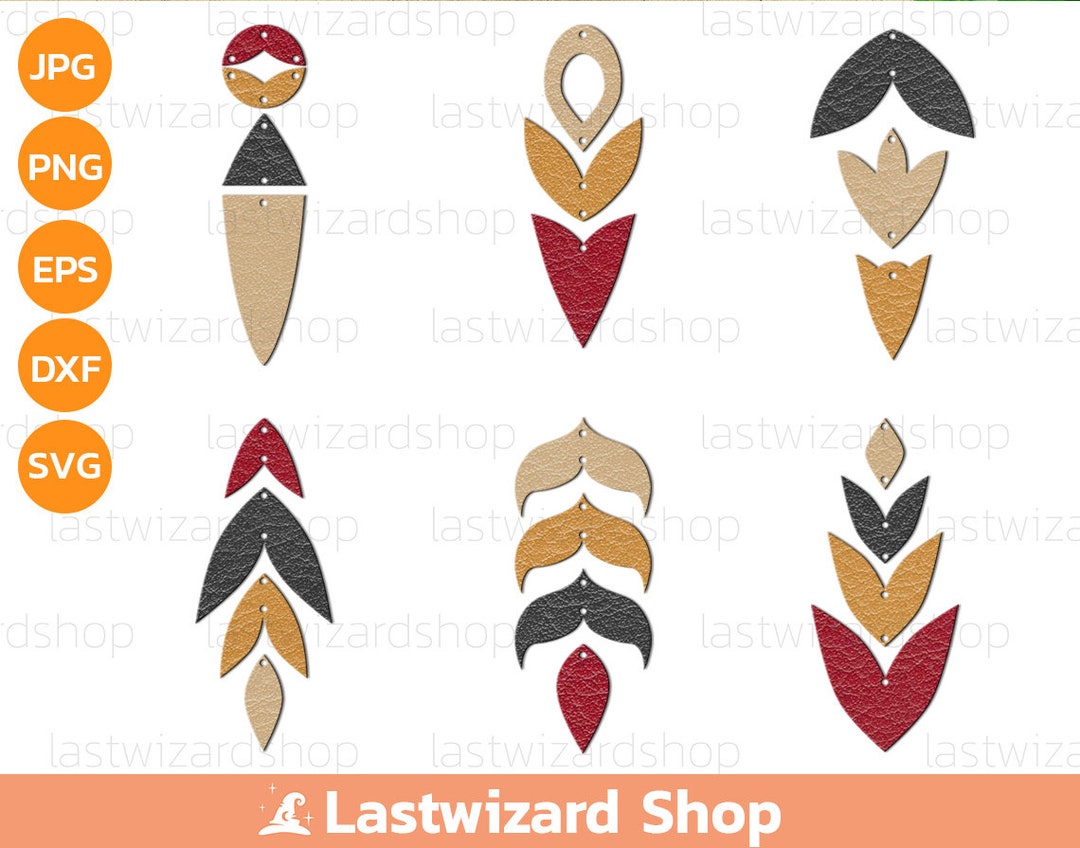 Stacked Chevron Earring SVG, Faux Leather Arrow Jewelry Cut File, Boho ...