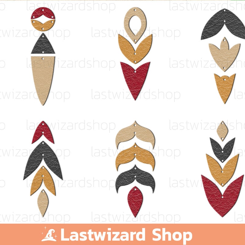 Leather Earring Template - Etsy