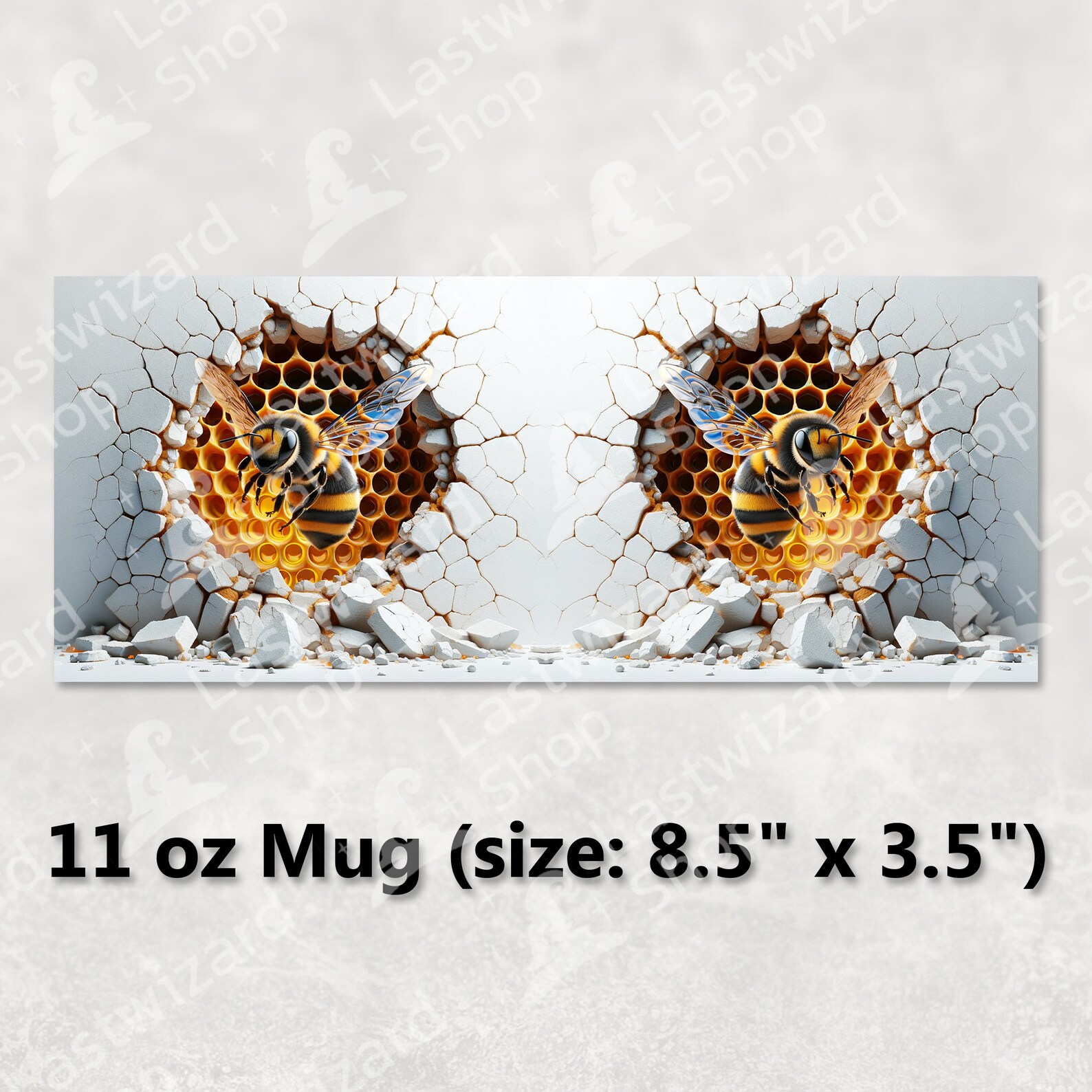 3D Bee Honeycomb Mug Wrap PNG, Professional Beekeeper Gift, Save the ...