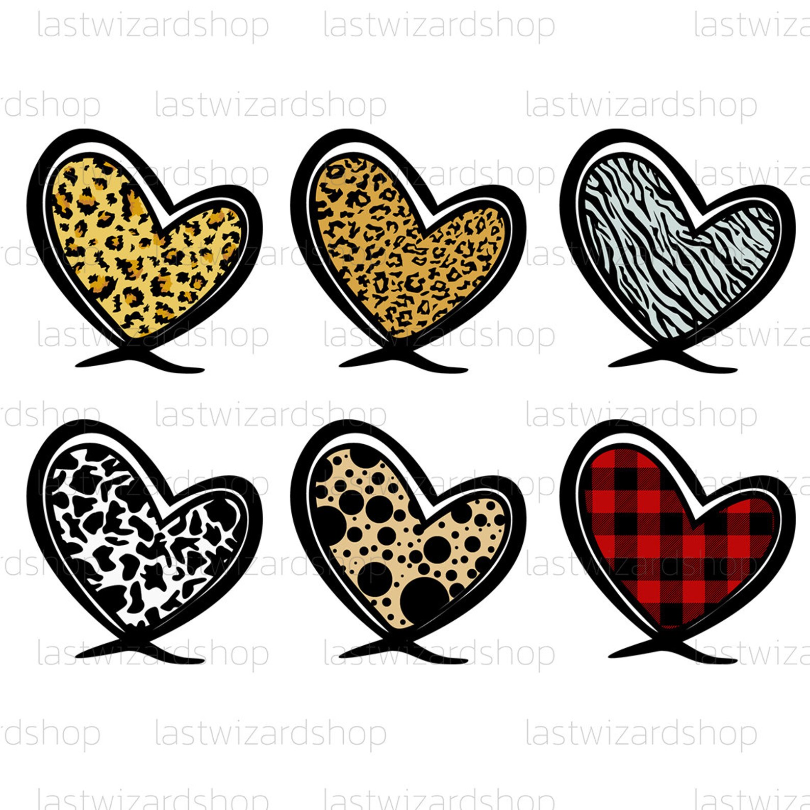 Love Heart Buffalo Plaid Leopard Heart Svg Animal Print - Etsy
