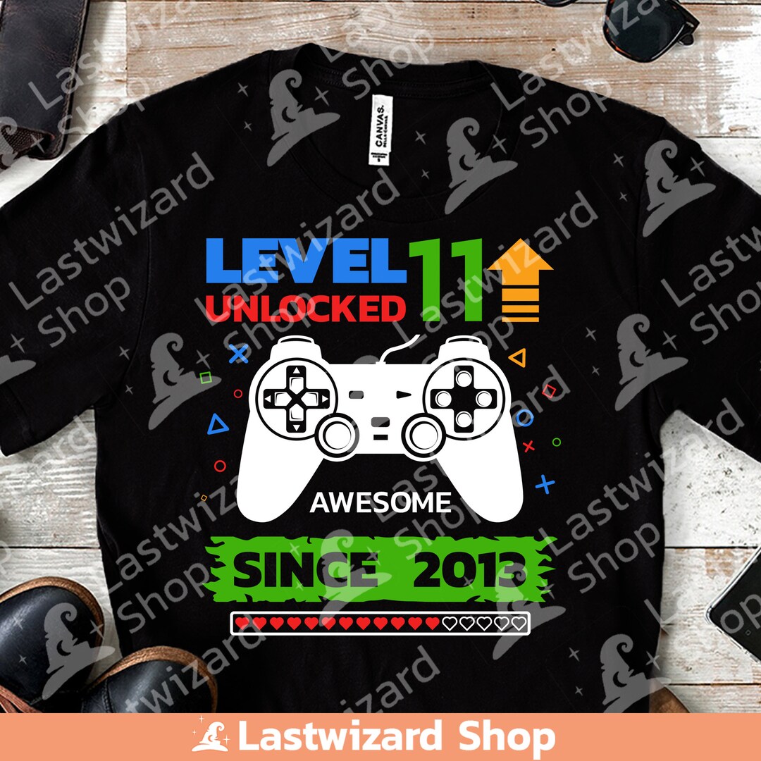 Birthday Boy Gamer Level up 11 Svg, Level 11 Unlocked Svg,11 Years Old ...