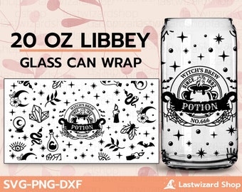 Wizard Can Wrap Svg Dxf Png Witch Brew Libbey Can Shaped - Etsy