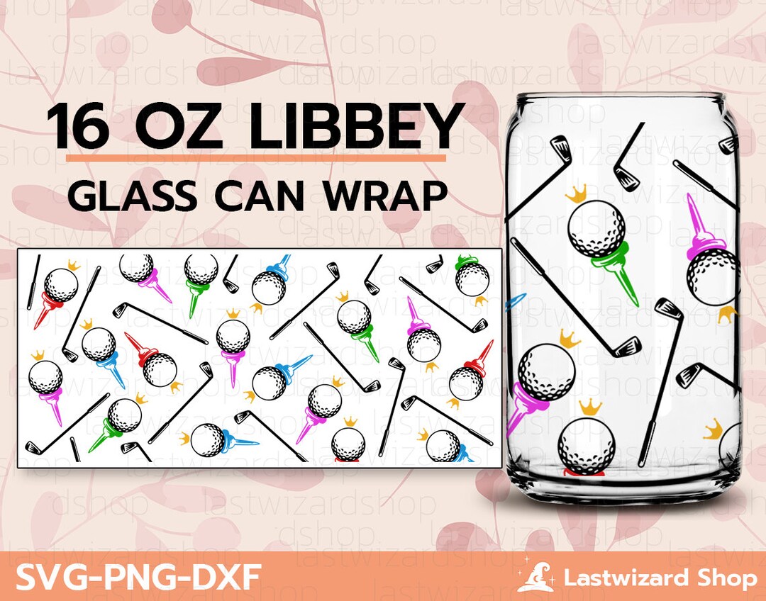Golf Putter 16 Oz Libbey Glass Svg, Golfer Beer Can Wrap Png, Dad and ...