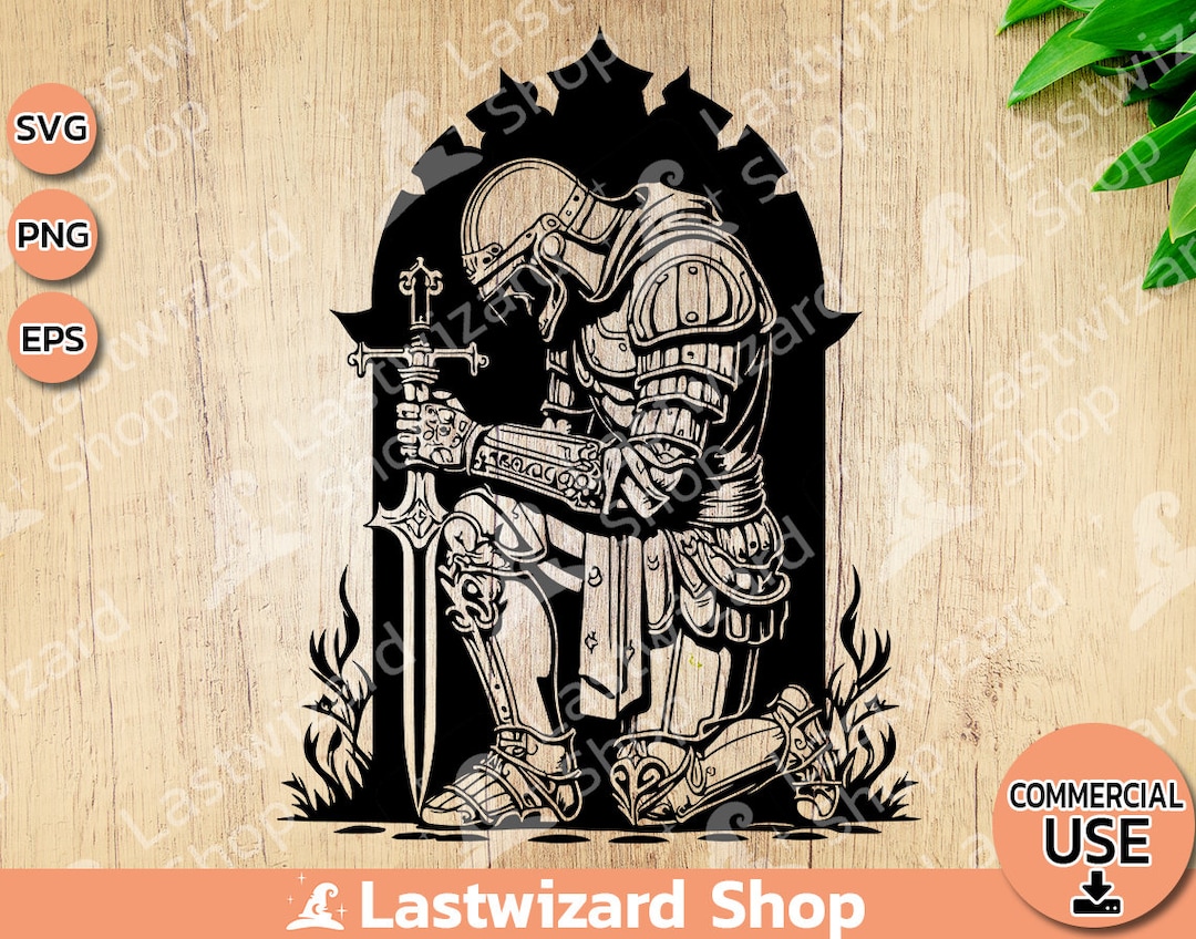 Armor Warrior Kneel Pray Svg, Sword Svg, Shield Svg, Knight Svg ...