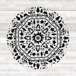 Mandala With a Camper Svg, Camping Svg, Camper Svg, Adventure, Road ...