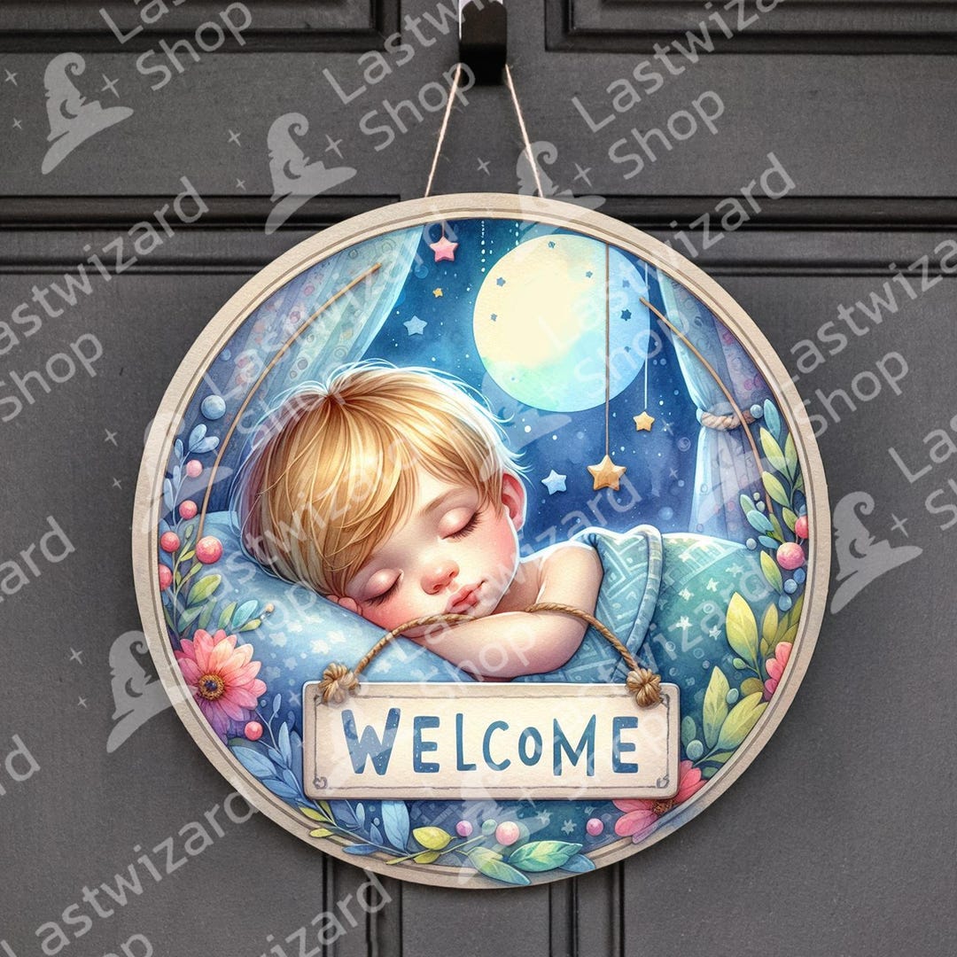 Minimalist Sleeping Child Sign PNG, Do Not Knock or Ring Bell Door ...