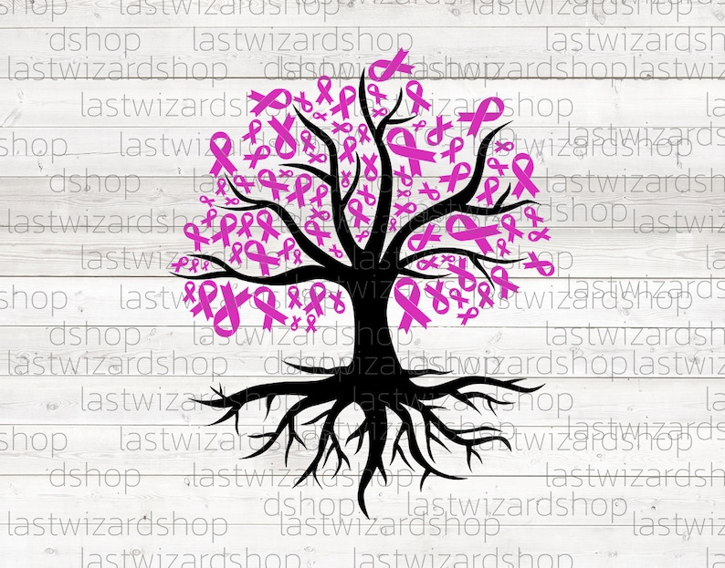 Breast Cancer Tree Svg Cancer Awareness Svg Pink Ribbon Svg - Etsy