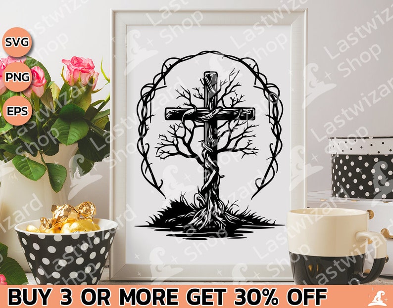 Cross Tree With Chain Svg Jesus Svg Christian Svg Gothic - Etsy