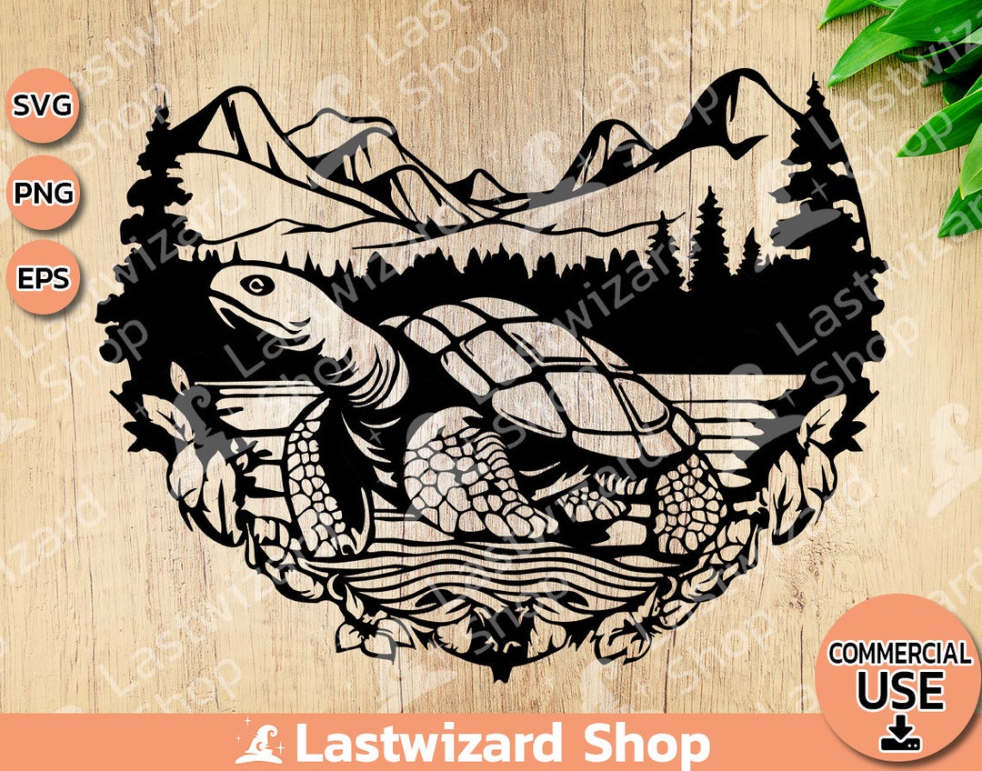 Tortoise Scene SVG PNG File, Turtle Svg, Tortoise Shell Svg, Reptiles T ...