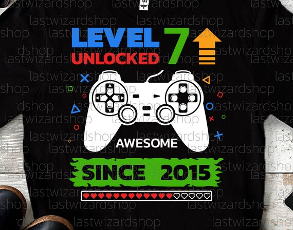 Birthday Boy Gamer Level 7 Svg Level 7 Unlocked Svg7 Years | Etsy