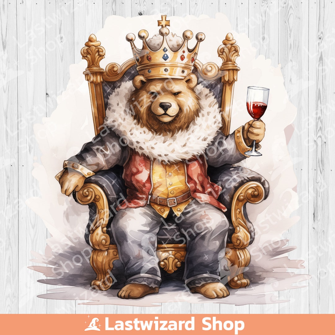 Bad Teddy Bear King With the Throne Png Sublimation, Mafia Gangster Jpg ...