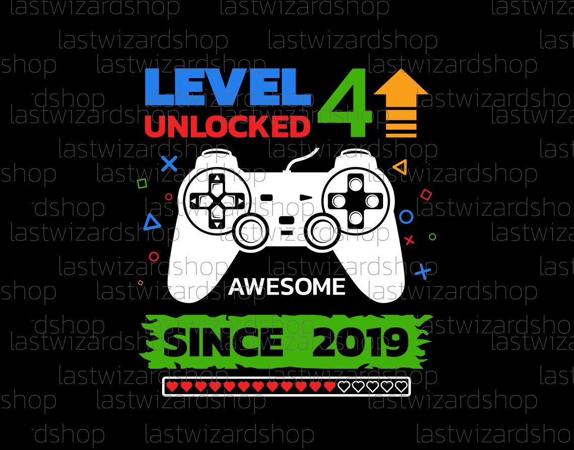 Birthday Boy Gamer Level up 4 Svg Level 4 Unlocked Svg4 - Etsy