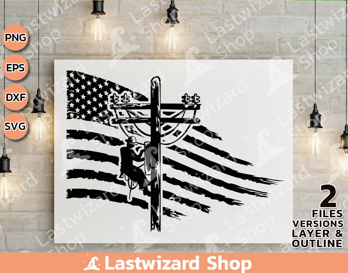 Lineman Flag Svg USA Lineman Svg American Lineman Svg - Etsy