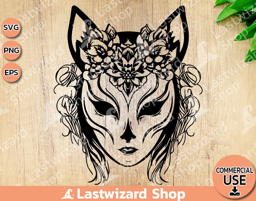 Geisha With Fox Mask Svg Png, Geisha Girl Tattoo, Japan Dancers Wall ...