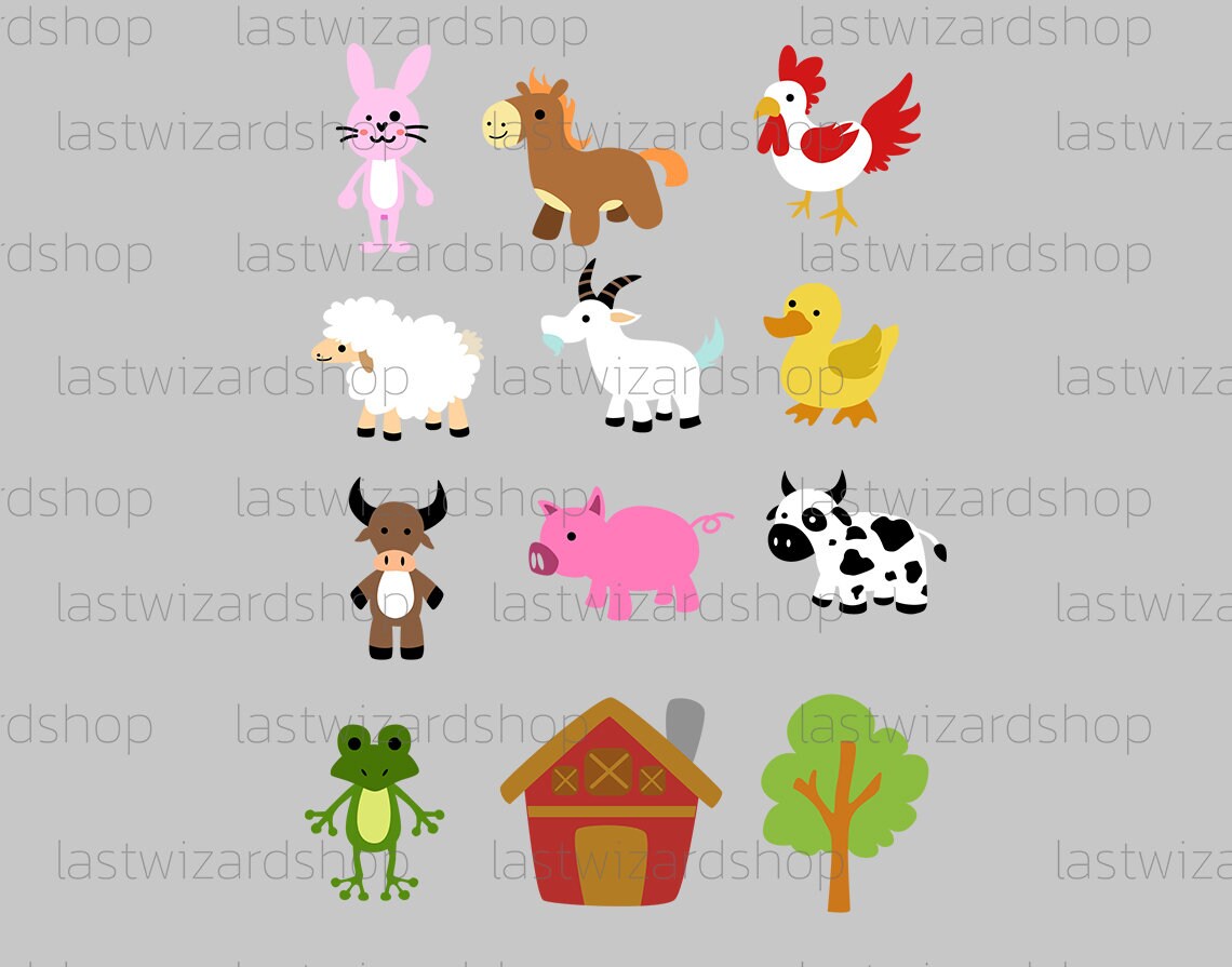 Barnyard Animals Svg Farm Svg Baby Animal Svg Pig Horse - Etsy