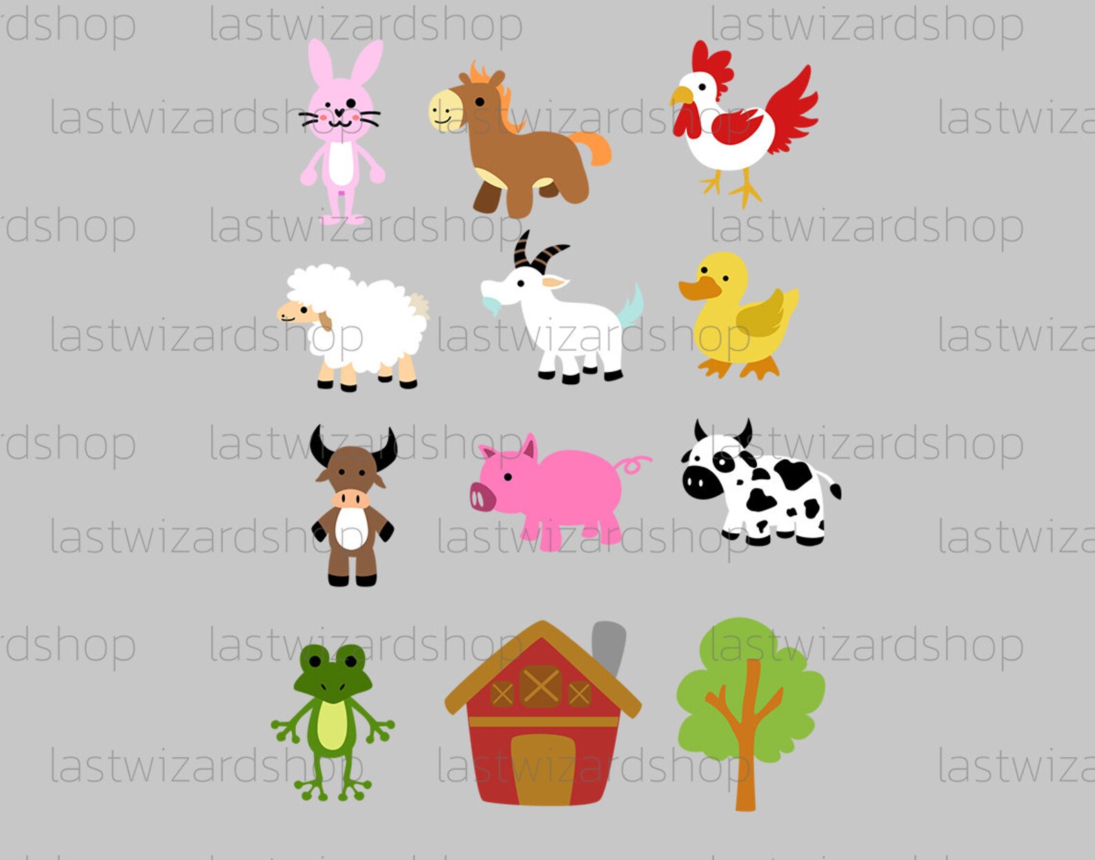 Barnyard Animals Svg Farm Svg Baby Animal Svg Pig Horse - Etsy