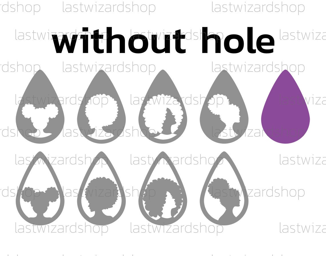 Afro African American Earrings Svg Black Girl Faux Leather - Etsy