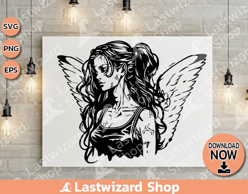 Angel Zombie Girl Svg Undead Svg Vampire Zombie Svg Tattoo - Etsy