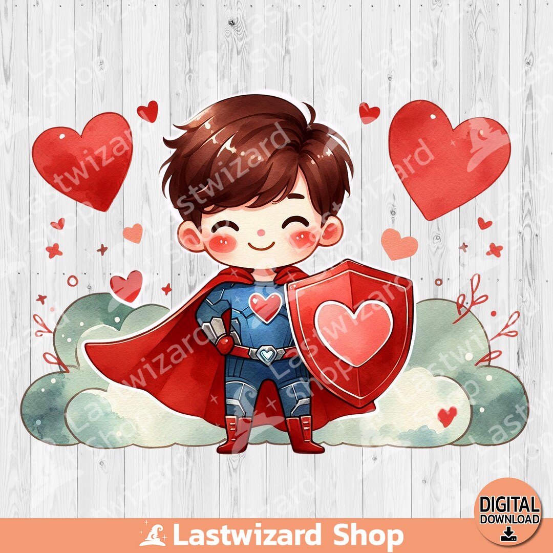 Superhero With Heart Png, Superhero Love Valentine Sublimation Design ...