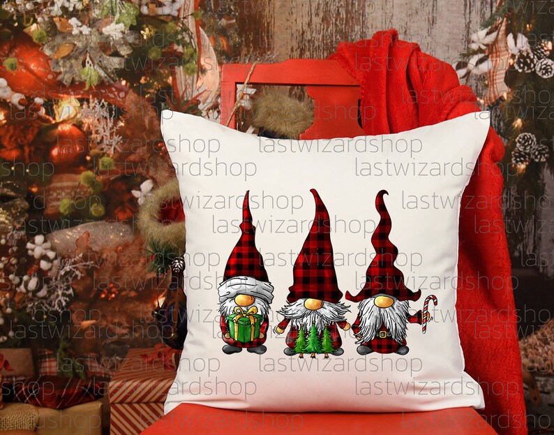 Red Buffalo Plaid Gnome Png Merry Christmas Gnome Png Red | Etsy