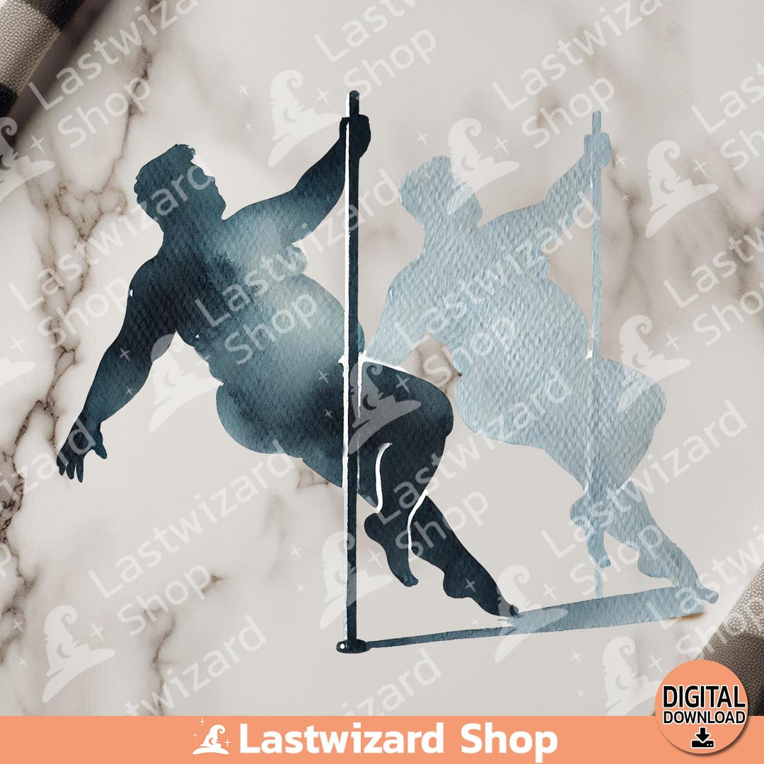 Fat Man Pole Dance Png, Fat Man Pole Dancing Sublimation Design, Watercolor Funny Wife Clipart ...