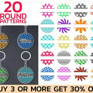 Round Keychain Svg Monogram Frame Keyring Background Svg | Etsy