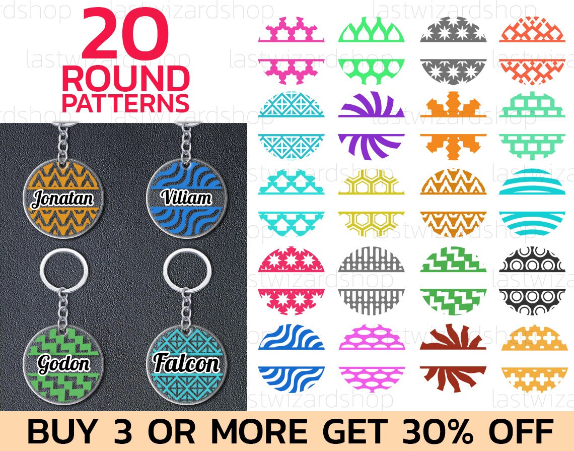 Round Keychain Svg Monogram Frame Keyring Background Svg | Etsy