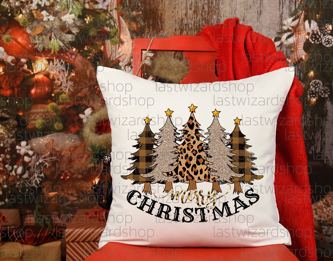 Leopard Christmas Trees Png Vintage Glitter Christmas Trees - Etsy