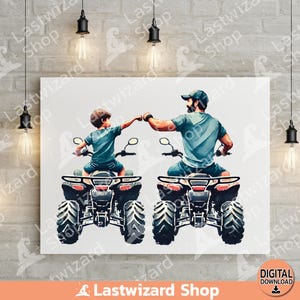 Father & Son ATV Fist Bump PNG: Offroad Quad Design (digital Download ...
