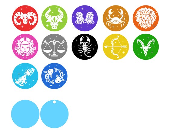 Digital Art & Collectibles Drawing & Illustration Astrology 12 Zodiac ...