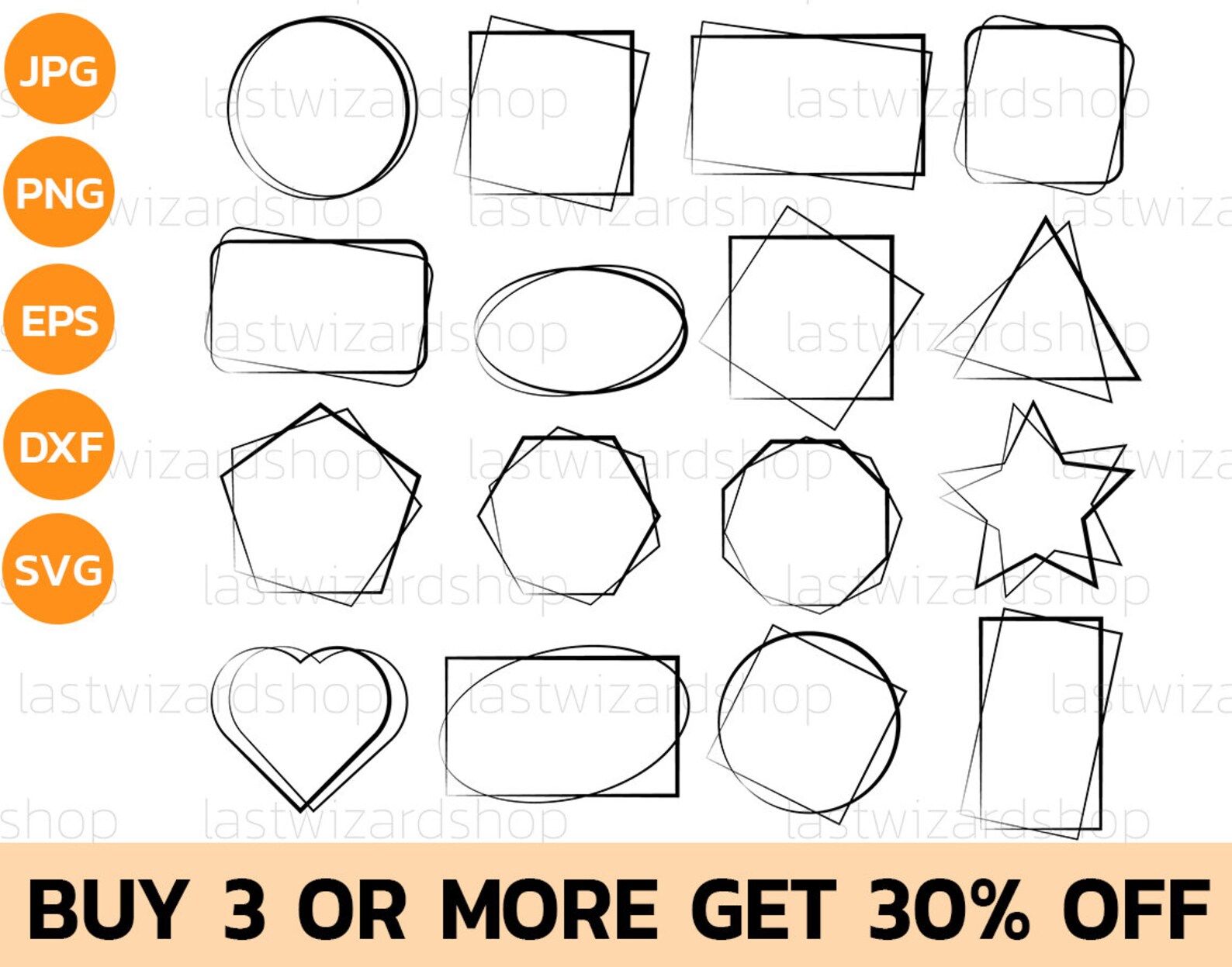 Double Square Frame Bundle Svg Rectangle Border Frame Svg | Etsy