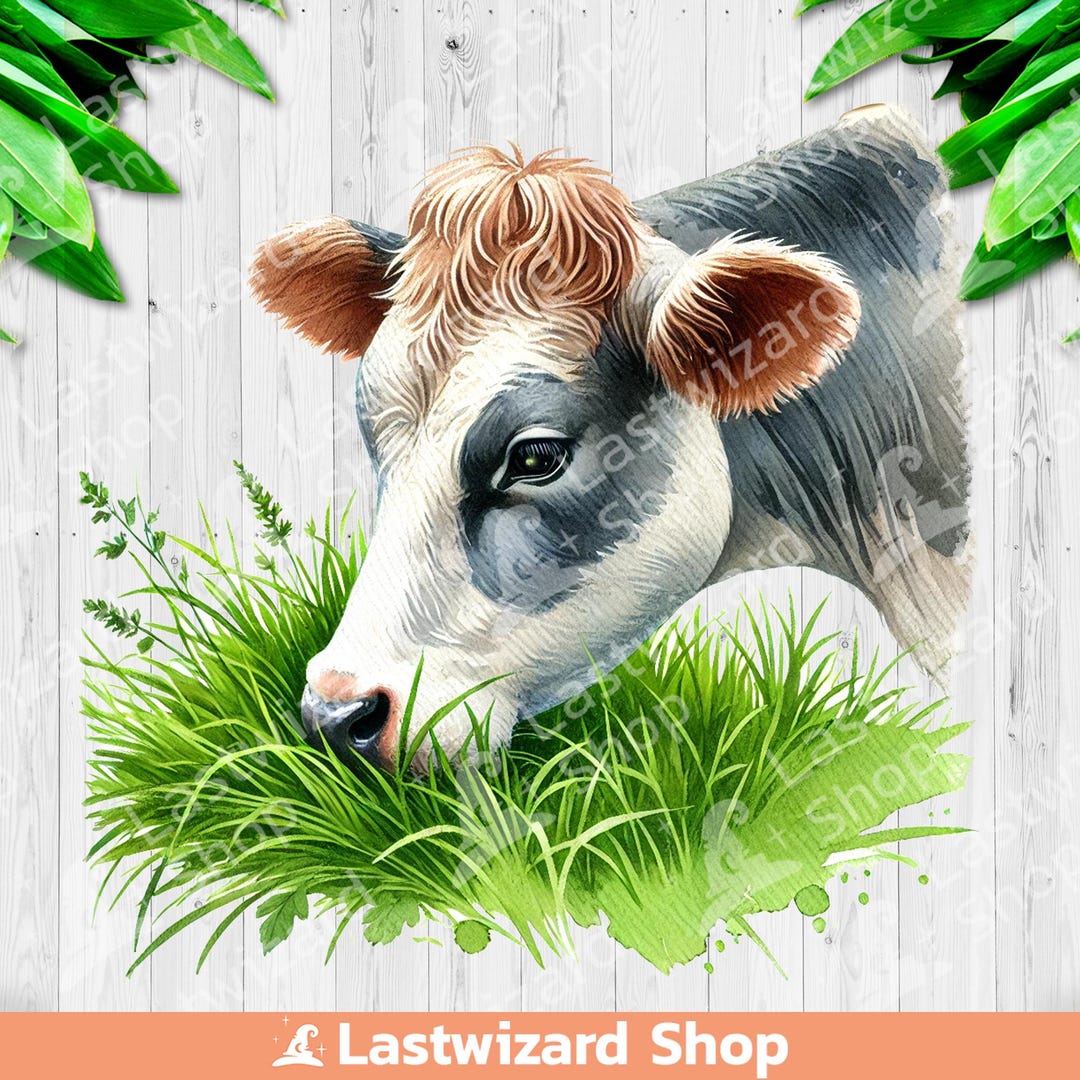 Watercolor Cow PNG: Dairy Farm Clipart (digital Download) - Etsy