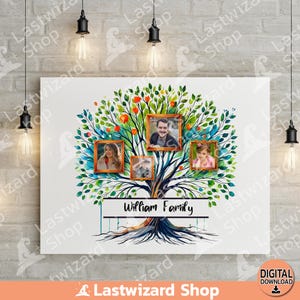 Family Tree With 4 Photo Frame PNG, 4 Member Frame Tree Sublimation ...