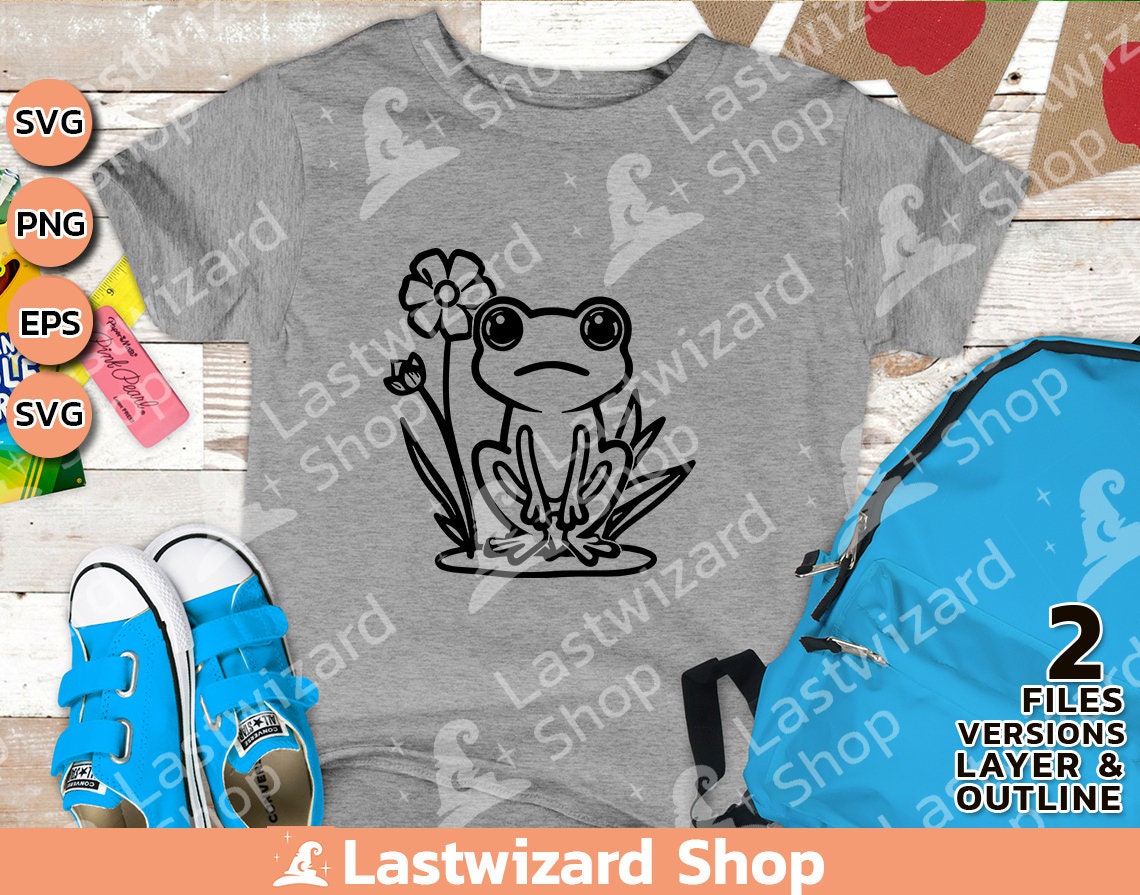 Frog With Flower in Swamp Svg Frog Sound Svg Frogman Svg - Etsy