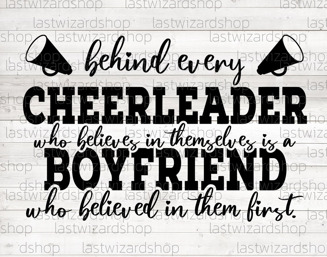 Proud Cheerleader Boyfriend SVG PNG, Varsity Style Cheer Bow Design for ...