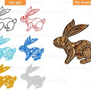 3D Layered Baby Bunny, Easter Layered Mandala Svg, Rabbit Svg, Laser ...