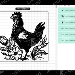 Rooster With Flower Svg, Hen Svg, Chicken Svg, Farming Svg, Farm Svg ...