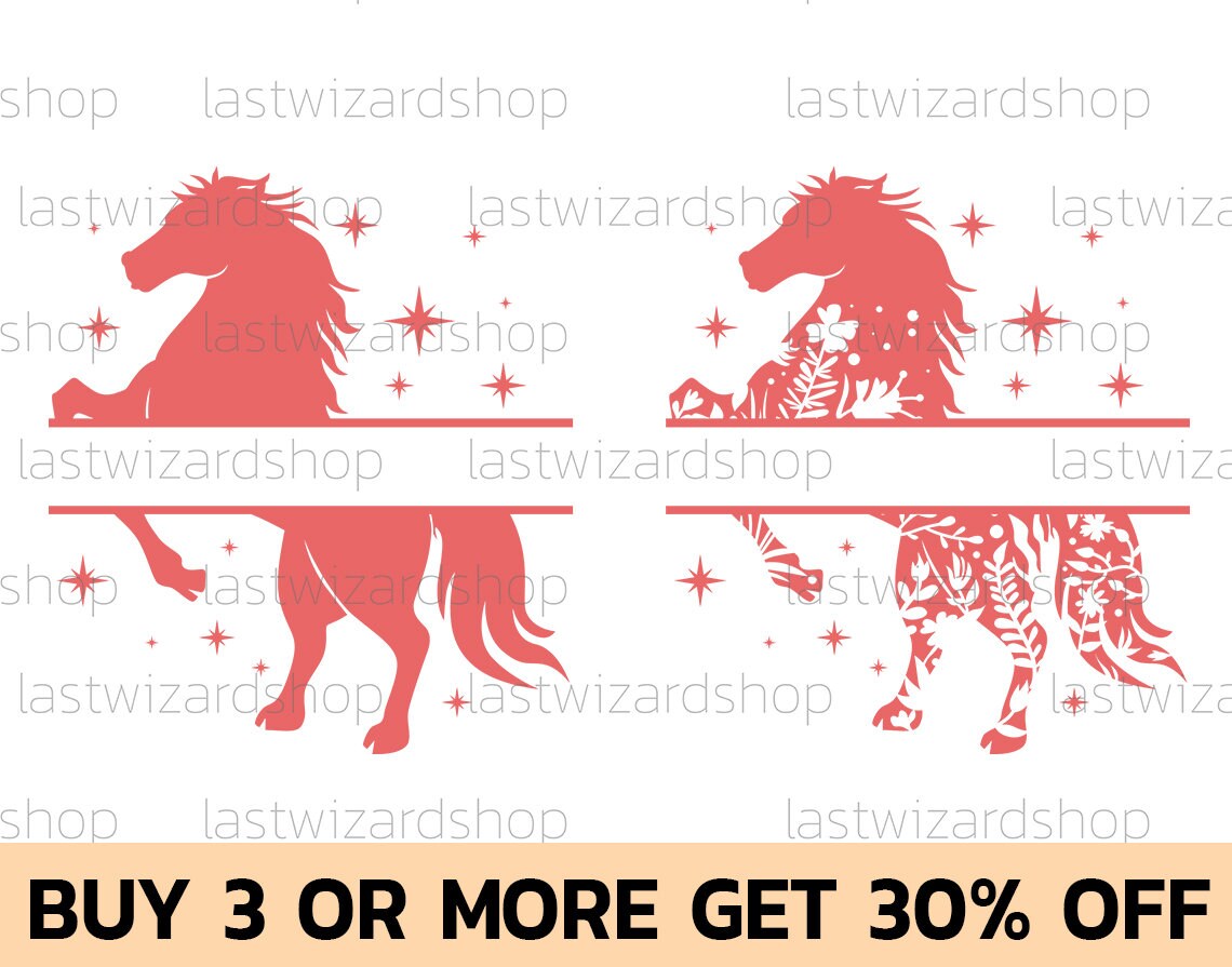 Horse Monogram Svg Horse Prints Svg Monogram Frame Svg | Etsy
