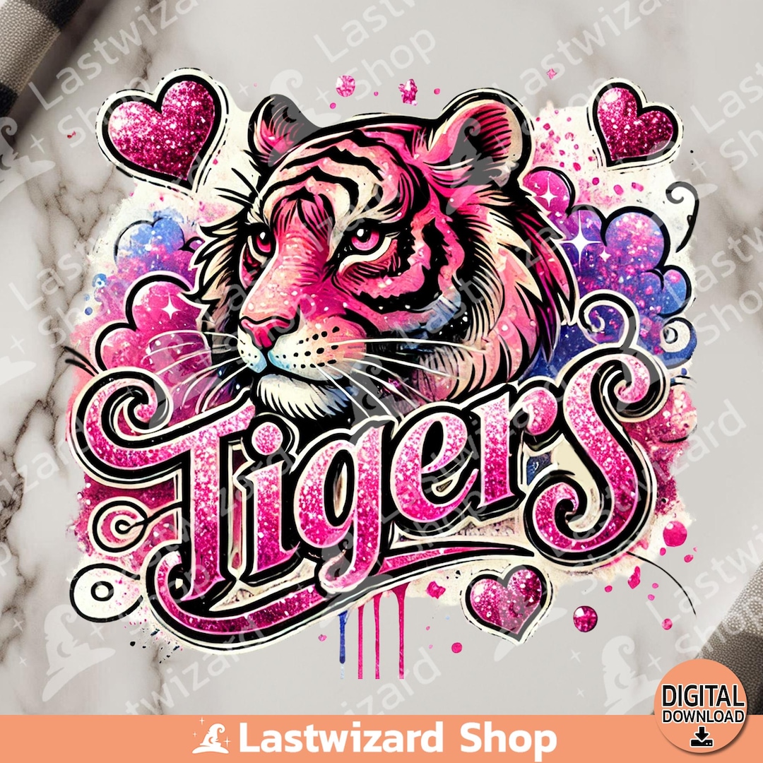 Pink Tiger Face PNG: Safari Clipart, Zoo Trip Design (digital Download ...