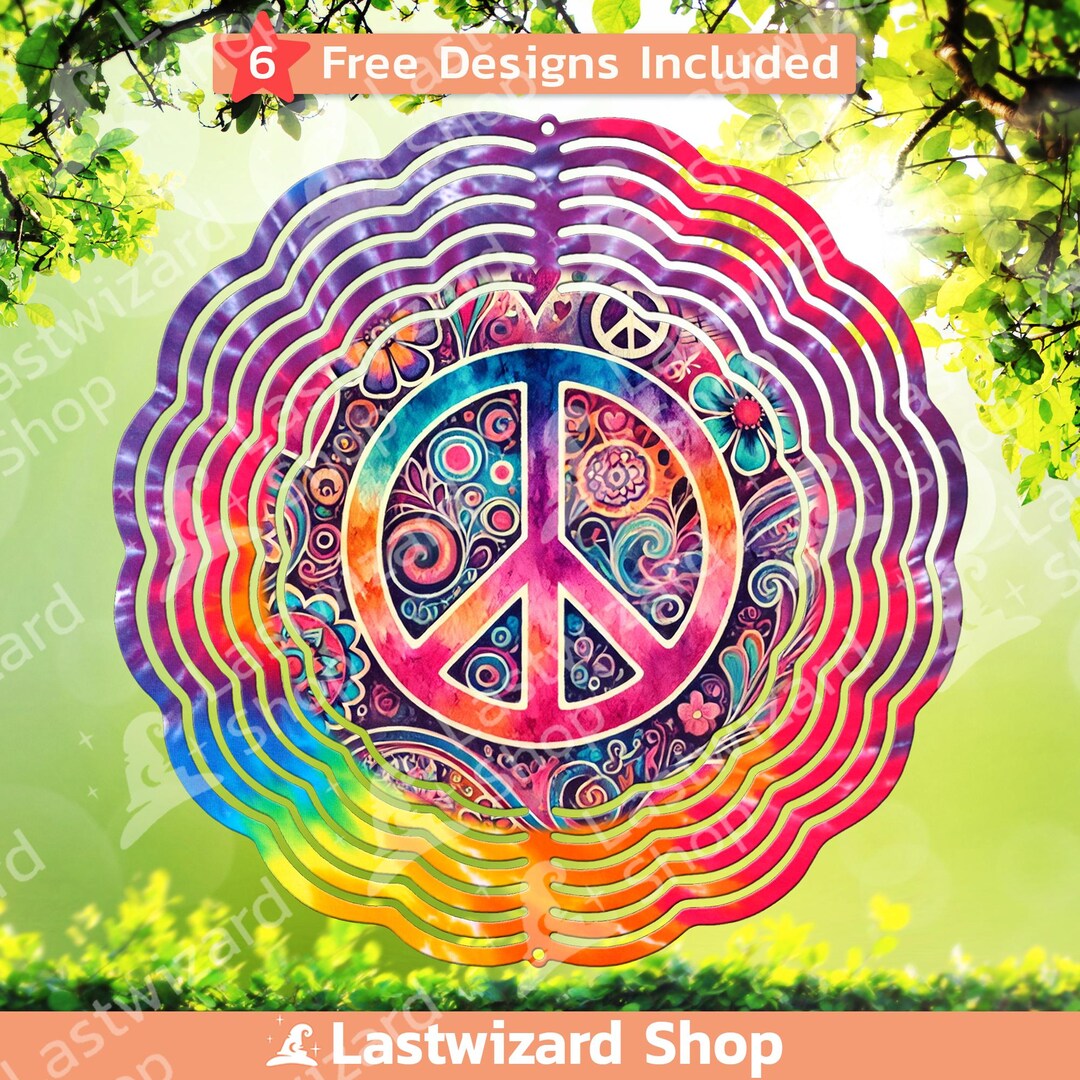 Hippie Soul Wind Spinner PNG: Boho Peace Sign Design (digital Download ...