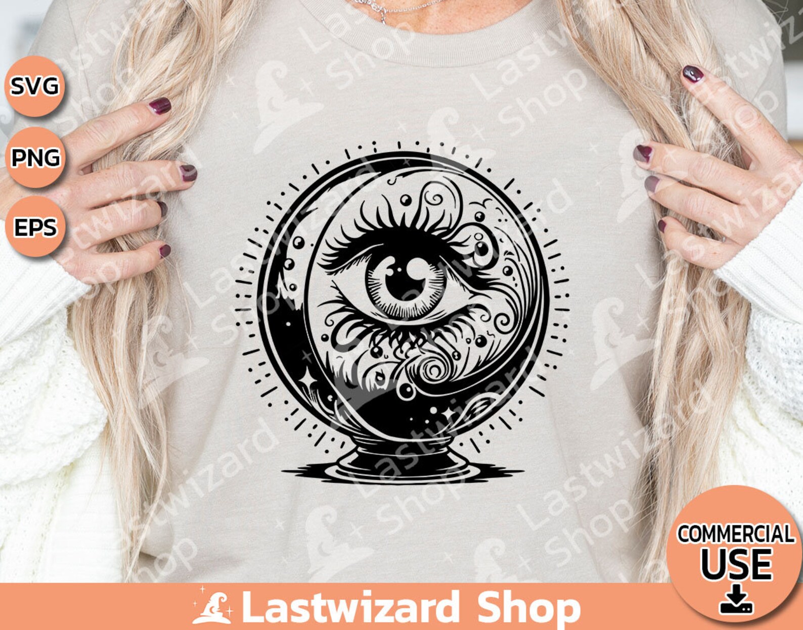 Crystal Ball Eye SVG, Mystical Fortune Teller Cut File, Esoteric Third ...