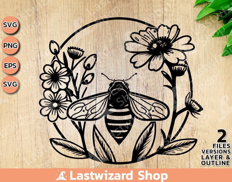 Honeybee With Flower Svg Worker Bee Svg Beekeeper Svg - Etsy