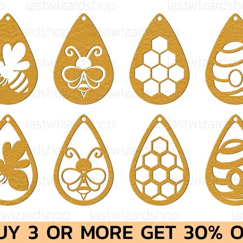 Bee Earring Svg Cut File Bee Keelover Gift Idea Honeycomb - Etsy