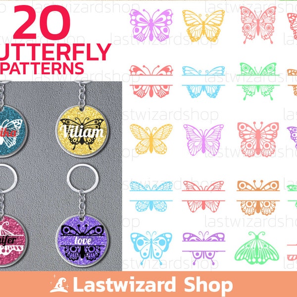 Butterfly Keychains Svg - Etsy